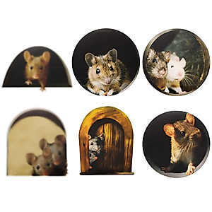 12 Pieces Mouse Hole Wall Sticker for Wall 3D Mouse Hole Wall Decal Mouse Reading Book in Wall Sticker Mural Realistic DIY Home Decal Animal for Home Nursery Wall Decor