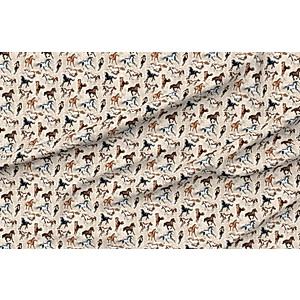 Spoonflower Fabric - Paint Horses Tan Brown Animals Horse Printed on Petal Signature Cotton Fabric by The Yard - Sewing Quilting Apparel Crafts Decor