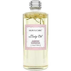 Olivia Care Jasmine Gardenia Body Oil Vegan & Natural Oil For Women | Hydrating & Moisturizing After Bath Oil - with VITAMIN E, K & Omega Fatty Acids Reduce Dry Skin - 4 OZ