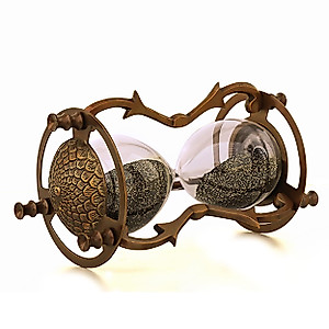 PORTHO Sand Timer Hourglass| 10 Minutes, Short time Alarm| Unique Gift on Wedding, Anniversary, Birthday, Christmas, Graduation| Gift for Valentines, Her/Him, Kids (Dome Shaped Antique Sandtimer)