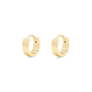 gorjana Women's Rose Huggies, 18k Gold Plated, Minimalist Flat Cuff Huggie Hoop Earrings