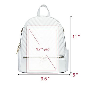 KKXIU Convertible Mini Leather Backpack Purse For Women and Teen Girls Small Quilted Daypack with Colorful Strap (A-white)