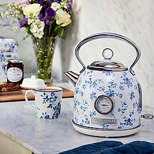 Laura Ashley Stainless Steel Electric Kettle 1.7 Liter - 1500W Rapid Boil Electric Kettles for Boiling Water - Electric Tea Kettles Automatic Shut Off - Overheat & Boil Dry Protection Cordless Kettle