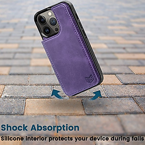 SUANPOT for iPhone 13 Pro Max Wallet case 6.7 5G with RFID Blocking Credit Card Holder,Flip Book PU Leather Phone case Shockproof Cover Cellphone Women Men for Apple 13 Promax case Wallet Purple