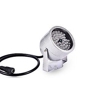 ASHATA IR Illuminator, 48 LEDs Night Vision IR Infrared Light for Security Camera CCTV and IP Camera, 60 Degree Wide Angle, Waterproof, Illuminating Distance of 16 to 66ft, Auto Light on Sensor
