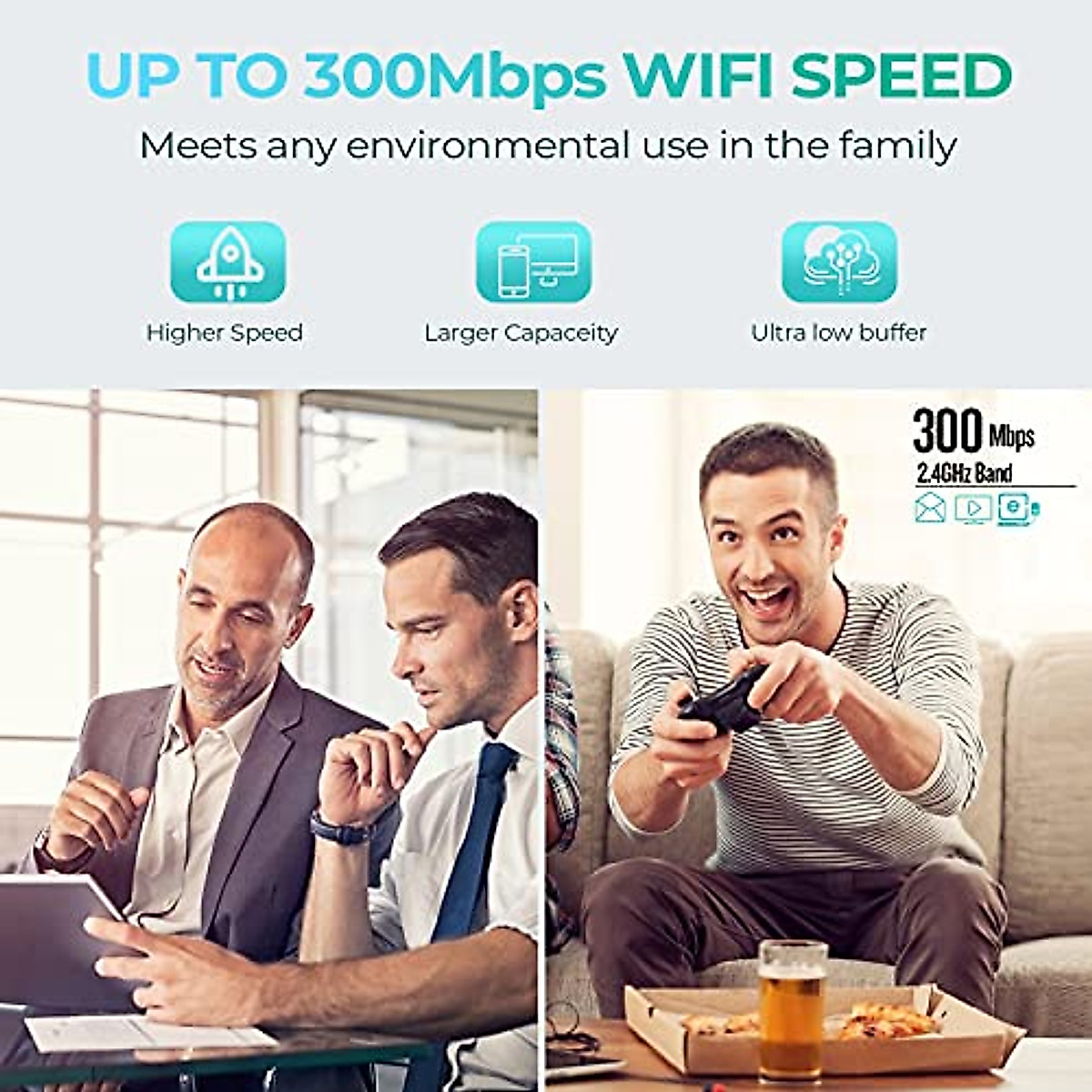 2023 WiFi Extender Signal Booster Long Range up to 9995sq.ft and 52+ Devices, Internet Booster for Home, Wireless Internet Repeater and Signal Amplifier, 5 Modes,1-Tap Setup, WAN/LAN Port