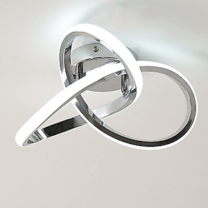 Hallway Light Acrylic Modern LED Ceiling Light Fixtures Cool white 6000K Close to Ceiling Lights for Bedroom Bathroom Kitchen Balcony Corridor Stair Aisle Lamp Curved Creative Design Ceiling lamp