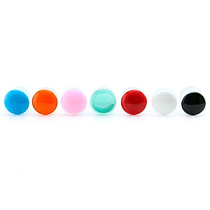 Urban Body Jewelry Pink Color Front Single Flare Glass Plugs Sizes/Gauges 8G - 00G (1 Pair - 2 Pieces) (2G (6mm))