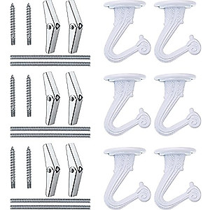 BBTO Swag Ceiling Hooks and Hardware Set, Swag Hooks with Steel Screws/Bolts and Toggle for Ceiling Installation Cavity Wall Fixing (6)