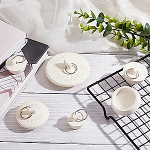 GORGECRAFT 6PCS Drain Stopper Tub Stopper Set Rubber Sink Stopper Drain Plug with Pull Ring for Bathtub Kitchen Bathroom and Laundry Sink Drain Cover Kit in 6 Different Sizes (White)