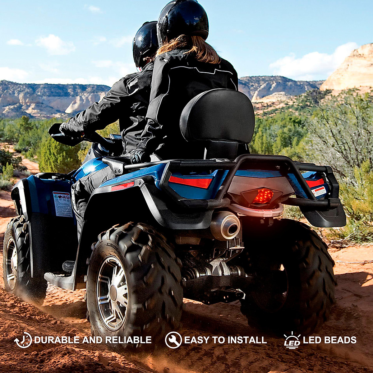 SAUTVS LED Tail Light for Can-Am Outlander 400 500 650 800 08-23, Smoked Black LED Taillight Rear Brake Stop Lamp for Can Am Outlander 400 500 650 800 2008-2023 Accessories (1PCS, Replace #710001203)