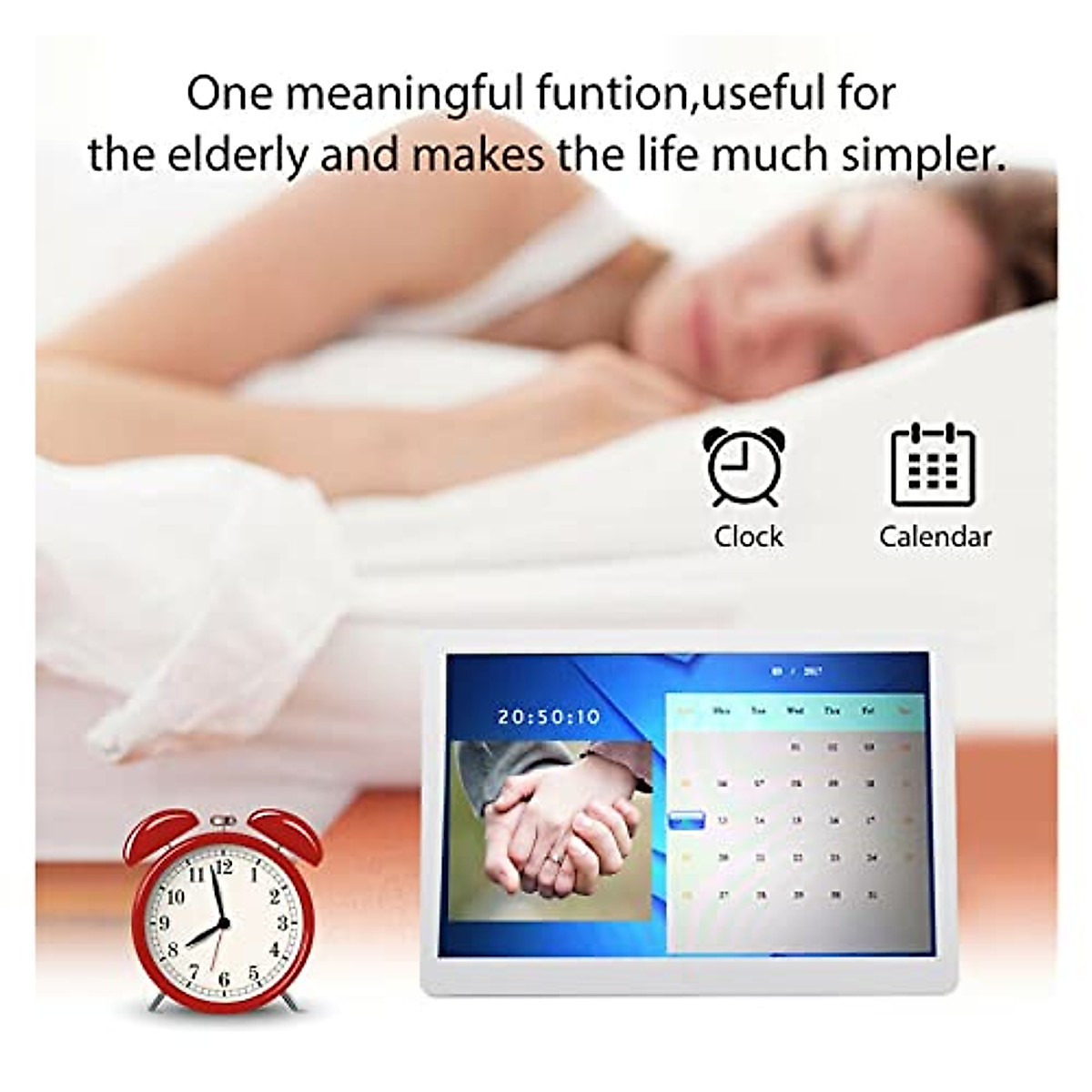 15 Inch Screen LED Backlight HD 1280 * 800 Digital Photo Frame Electronic Album Picture Music Movie Full Function Good Gift (Color : C, Size : US Plug)