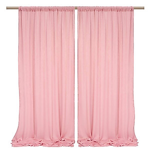SHERWAY 9.6 Feet x 10 Feet Dusty Rose Silky Soft Curtain Wedding Backdrop Drapes, Slightly Shiny Satiny Window Curtains for Party Ceremony Decoration