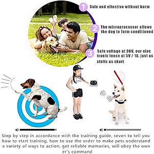 HEXIEDEN Wireless Electric Dog Fence,Pets Dog Boundary Containment Fence System,with Waterproof Rechargeable Training Collar Receiver,Adjustable Range Sizes,Harmless for Dogs,for 1 2 3 Dogs,for2dogs