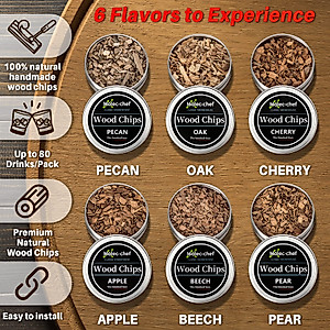 Yiiwinwy Cocktail Smoker Kit with Torch,Whiskey Smoker Kit,Bourbon/Drink/Old Fashioned Smoker Kit with 6 Flavor of Wood Chips,Christmas Gifts for Men,Husband,Dad (No Butane)