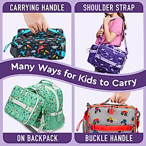 Bentgo® Kids Prints Lunch Bag - Double Insulated, Durable, Water-Resistant Fabric with Interior and Exterior Zippered Pockets and External Bottle Holder- Ideal for Children 3+ (Unicorn)