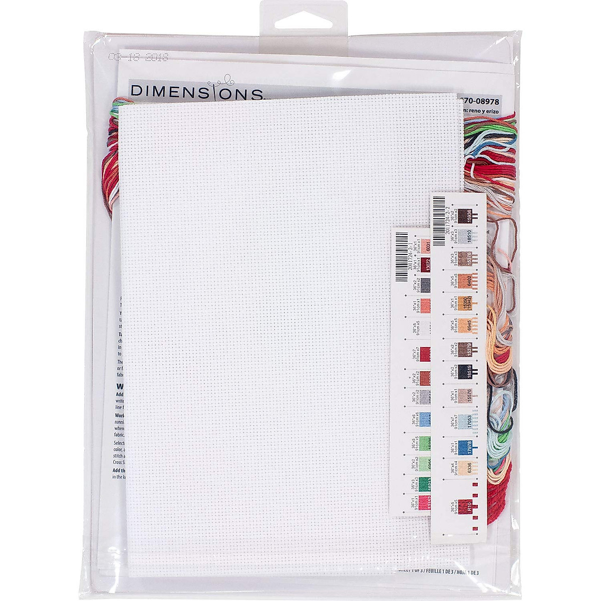 Dimensions Cross Stitch 'Reindeer and Hedgehog' Personalized Christmas Stocking Kit, White Aida, 16'', 14 Count