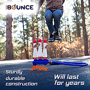 New Bounce Rocket Launcher for Kids - Adjustable 2-in-1 Jump Rocket Set - Includes a Sturdy Launch Pad and 4 LED Rockets - Soars Up to 150 Ft - Fun Kids Outdoor Toys (4 Pc Rocket Launcher)