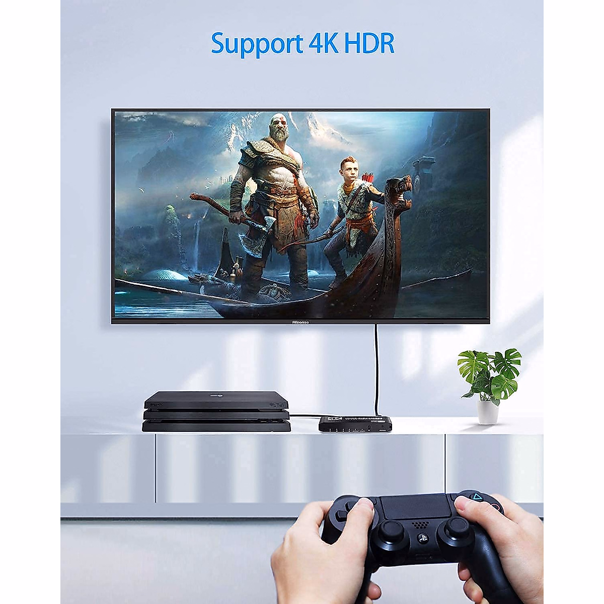 4 Port HDMI Switch+4K HDMI 2.0 Cable