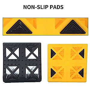 Homeon Wheels RV Leveling Blocks Ramp Design 9 Pack Interlocking Leveling Blocks with One Wheel Chock Camper Leveling Blocks with Carrying Bag