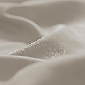 CozyLux Hotel Luxury Full Bed Sheets Set - 1800 Series 4-Piece Embroidered Microfiber Sheets, Double Brushed, 16" Deep Pocket, Soft and Wrinkle-Resistant, Beige