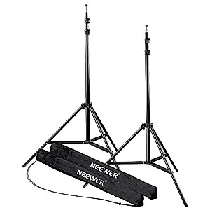 NEEWER Photography Light Stand, 7 Feet / 210cm Aluminum Alloy Photo Studio Tripod Stands for Video, Portrait and Photography Lighting, Reflectors, Soft Boxes, Umbrellas, Backgrounds (2 Pieces)
