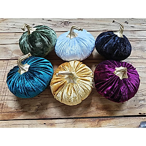 Orgrimmar 6PCS Velvet Stuffed Pumpkins Fabric Artificial Pumpkins for Home Garden Fall Decoration, Fall Harvest, Thanksgiving, Halloween Decor
