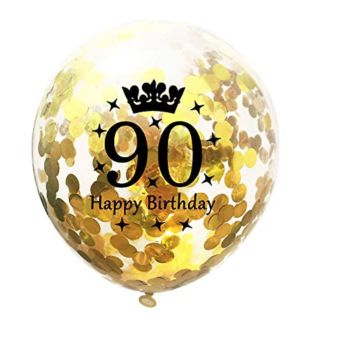 90th Birthday Balloons Black Gold Party Decorations Latex Confetti Balloon for Women Men 90 Year Old Anniversary Theme Birthday Party Supplies 15 pack 12 Inch(90 years old)