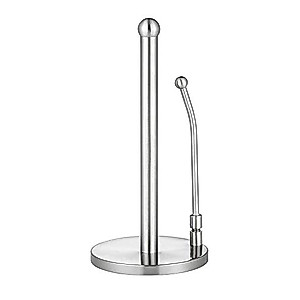 Alpine Countertop Paper Towel Holder - Stainless Steel Kitchen Napkin Roll Dispenser Stand for Home, Office, Bathroom (Steel-Lite)