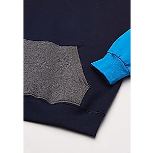 Fruit of the Loom Boys' Fleece Sweatshirts, Hoodies, Sweatpants & Joggers, Pullover-Navy/Pacific Blue, Large