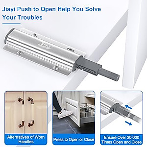 Magnetic Push Latches for Cabinet Door Jiayi 2 Pack Push to Open Door Latch Magnetic Touch Latches Kitchen Door Push Release Latch for Cabinet Door Closure Push Catch Press Out Cabinet Hardware