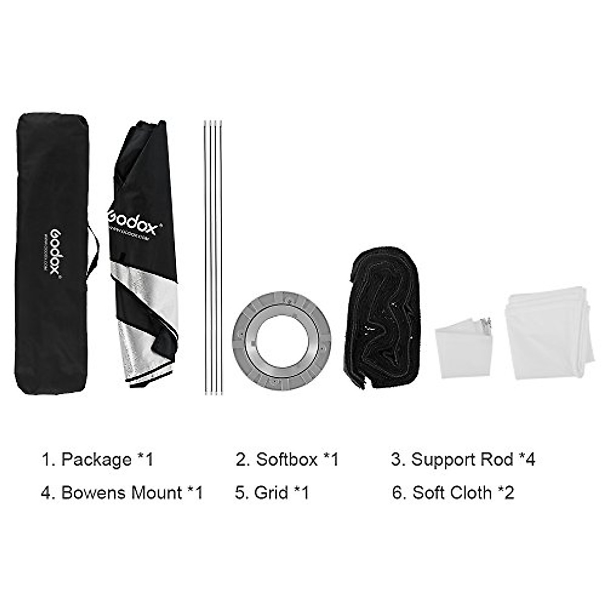 Godox 12"x 47" 30x120cm Honeycomb Grid Rectangular Softbox for Photo Strobe Studio Flash Softbox Bowens Mount