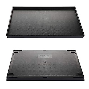 Cedilis 2 Pack Rectangular Serving Trays, Non-Slip Multi-Purpose Plastic Tray for Coffee Table, Kitchen, Parties