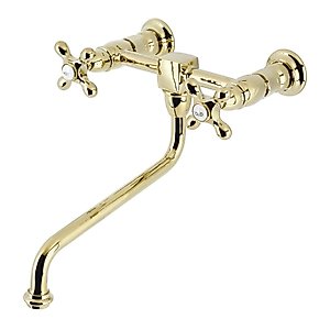 Kingston Brass KS1202AX Heritage Kitchen Faucet, Polished Brass