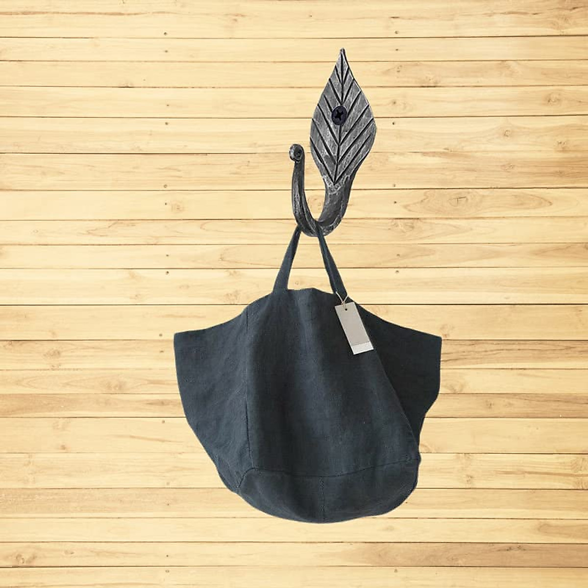 Generic Vintage Style Hand Forged Leaf Wall Mounted Hook For Home And Office Coat Hanging Black Antique Designer Wall Hook Decorative Gift Item By Living Ideas