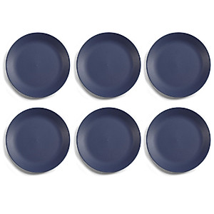 US Acrylic Everest Ultra-Durable Plastic 10 inch Dinner Plates in Midnight Blue | Set of 6 Reusable, BPA-Free, Made in the USA, Dishwasher Safe Dinnerware
