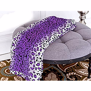 Home Must Haves Safari Animal Print All Season Extra Soft Warm Cozy Premium Sofa Couch Throw Bed Blanket (Queen, Purple Leopard)