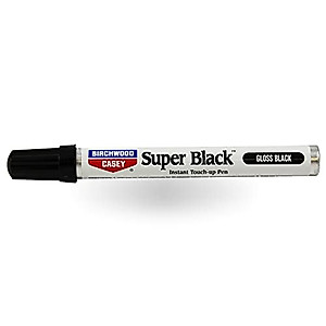 Birchwood Casey Long-Lasting Fast-Drying Super Black Touch-Up Pen for Deep Scratches and Worn Areas, GLOSS BLACK, 0.33 OUNCE