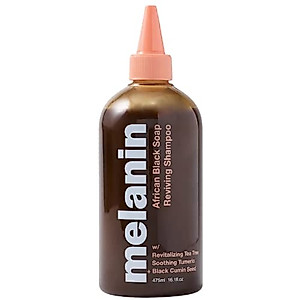 MHcare Melanin African Black Soap Reviving Shampoo 16 Oz. Mineral Rich, Natural, & Clarifying. Promotes Hair Growth. All Hair Types. Vegan. (1 Pack)