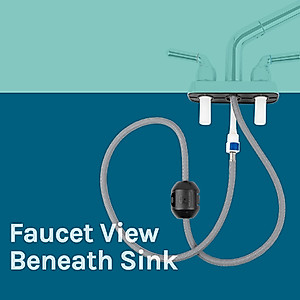 JS Jackson Supplies Dual Handle Pull Out Faucet, Chrome Finish, 4 Inch Center Set, Universal Utility Sink or Laundry Tub ABS Plastic Faucet with Spray Setting