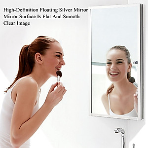 11.81" x23.6"x8.2" Bathroom Corner Medicine Cabinet W/Mirror Bright Stainless Steel Wall Mounted Mirror Cabinet Hanging Triple Shelf Storage Cabinet Cupboard (Right Door)