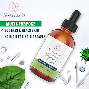Organic Vitamin E Oil For Skin Face Hair Oil For Hair Growth Acne Scar Treatment Stretch Mark Removal Moisturizer Hair Skin And Nails Vitamins compare with Vitamin E Cream Acne Scar Remover Cream 4 oz