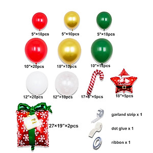 AULE Christmas Balloon Garland Arch Kit 120Pcs Balloons for Xmas