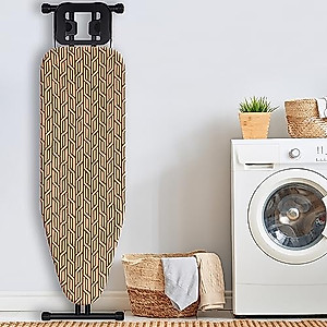 caius Ironing Board Full Size, Extra Wide Ironing Area, Foldable Iron Board with Extra Thick Padded Cover, Large Heavy Duty Ironing Board, Stable Structure, Adjustable Height, Easy to Fold (47x16)