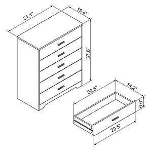 Panana Dresser for Bedroom with 5/6 Drawers, Wooden Chest of Drawers, Storage Organizer Unit Dressers for Bedroom, Living Room, Hallway, Nursery (Black, 5 Drawer)