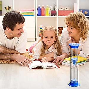 2 Minute Sand Timer for Kids, Unbreakable Acrylic Hourglass Sand Clock, Small Colorful Sand Watch 2 min, Plastic Hour Glass Sandglass for Kids, Games, Classroom, Toothbrush Timer (Blue)