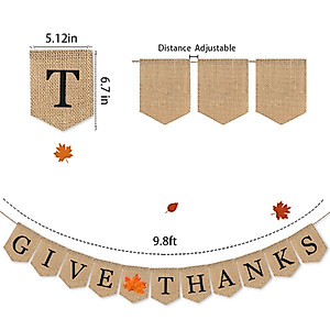 Give Thanks Banner, Thanksgiving Decorations Burlap Banner Thanksgiving Decor Friendsgiving Party Home Decoration