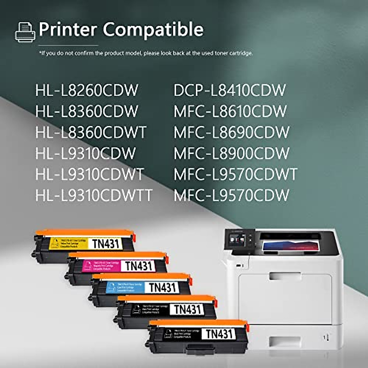 TN-431 Compatible TN431 Toner Cartridge ALUMUINK Replacement for Brother TN431BK TN431C TN431Y TN-431M for Brother TN431 HL-L8260CDW L8360CDW DCP-L8410CDW Printer (5-Pack, 2BK+1C+1Y+1M )