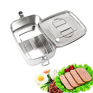 TargetEvo Stainless Steel Bento Lunch Box 1100ml, Leakproof Metal Food Container for Kids and Adults, With Removable Dividers, Dishwasher Safe