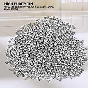 100g / 3.5oz High Purity 99.95% Tin Sn Metal Small Lumps Sample Tin Materials